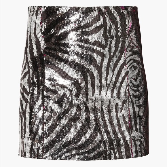 Halpern | Skirts | Nwt Halpern Sequin Zebra Print Mini Skirt | Poshmark